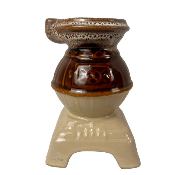 Accents | Vintage Wood Burning Potbelly Stove Pottery Planter Vase ...